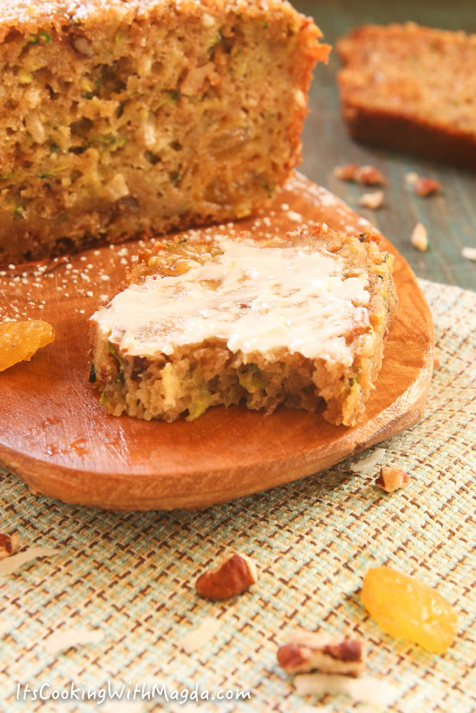 Zucchini Bread with Coconut Flakes, Raisins and Nuts | It's Cooking ...